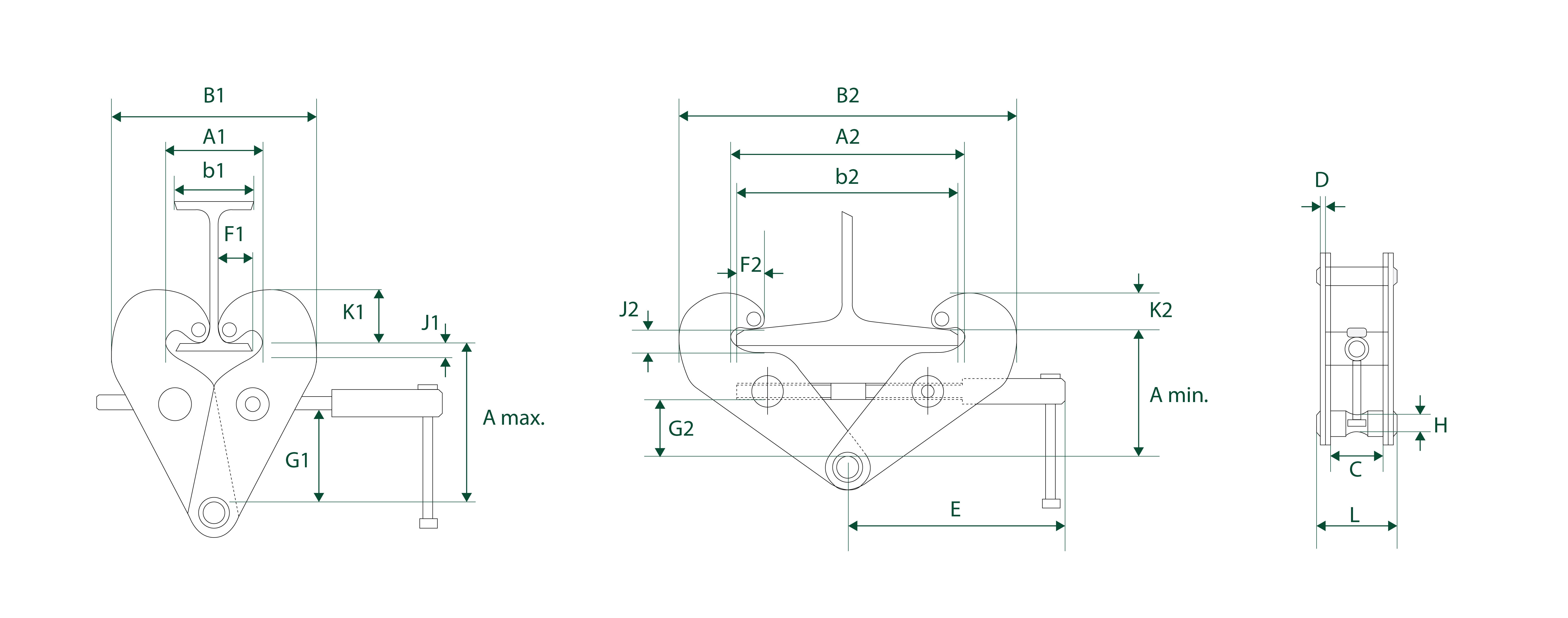 Abrazadera para vigas Yale YC - de 1t a 10t - Negra | Metaltis